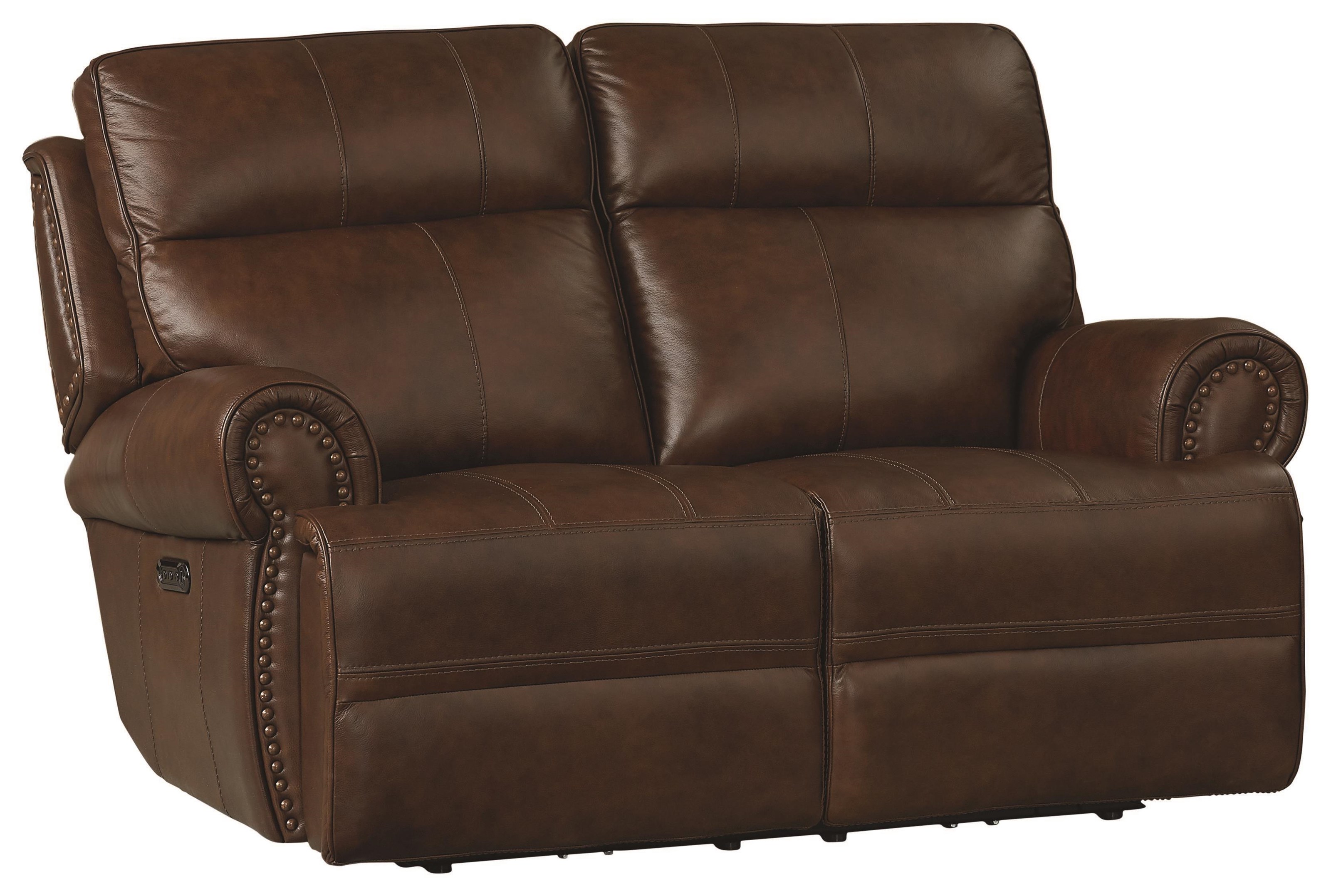 Bassett Club Level Claremont 3738P42K Leather Power Zero Gravity Reclining Loveseat w Power Tilt Headrest Adjustable Lumbar Support Simon s Furniture Reclining Loveseats